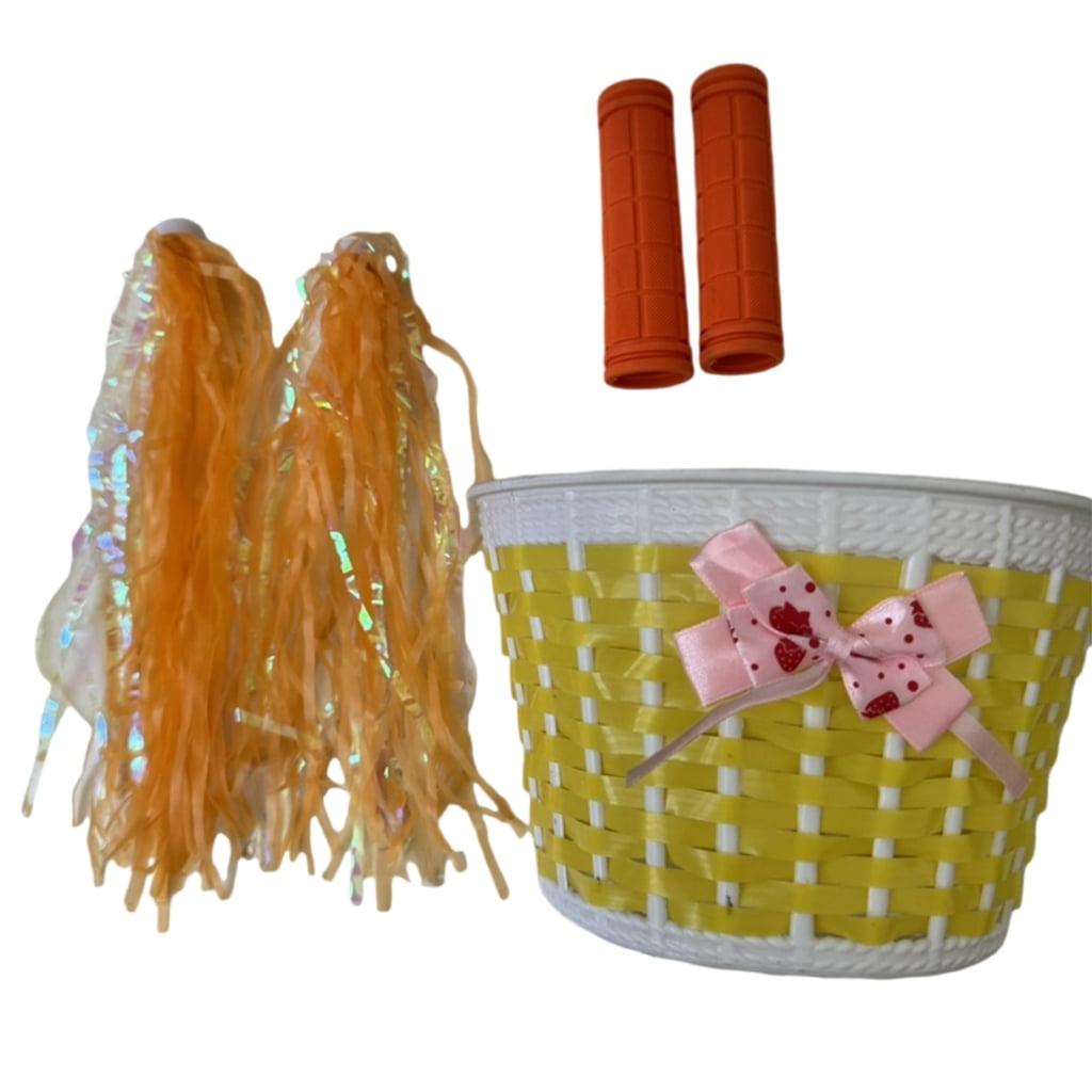 Childrens Bicycles Front Basket Handlebar Grip Streamers Plastic Bike ...