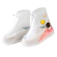 Childrens Cartoon Waterproof PVC Shoe Covers Antislip Middle Calf ...