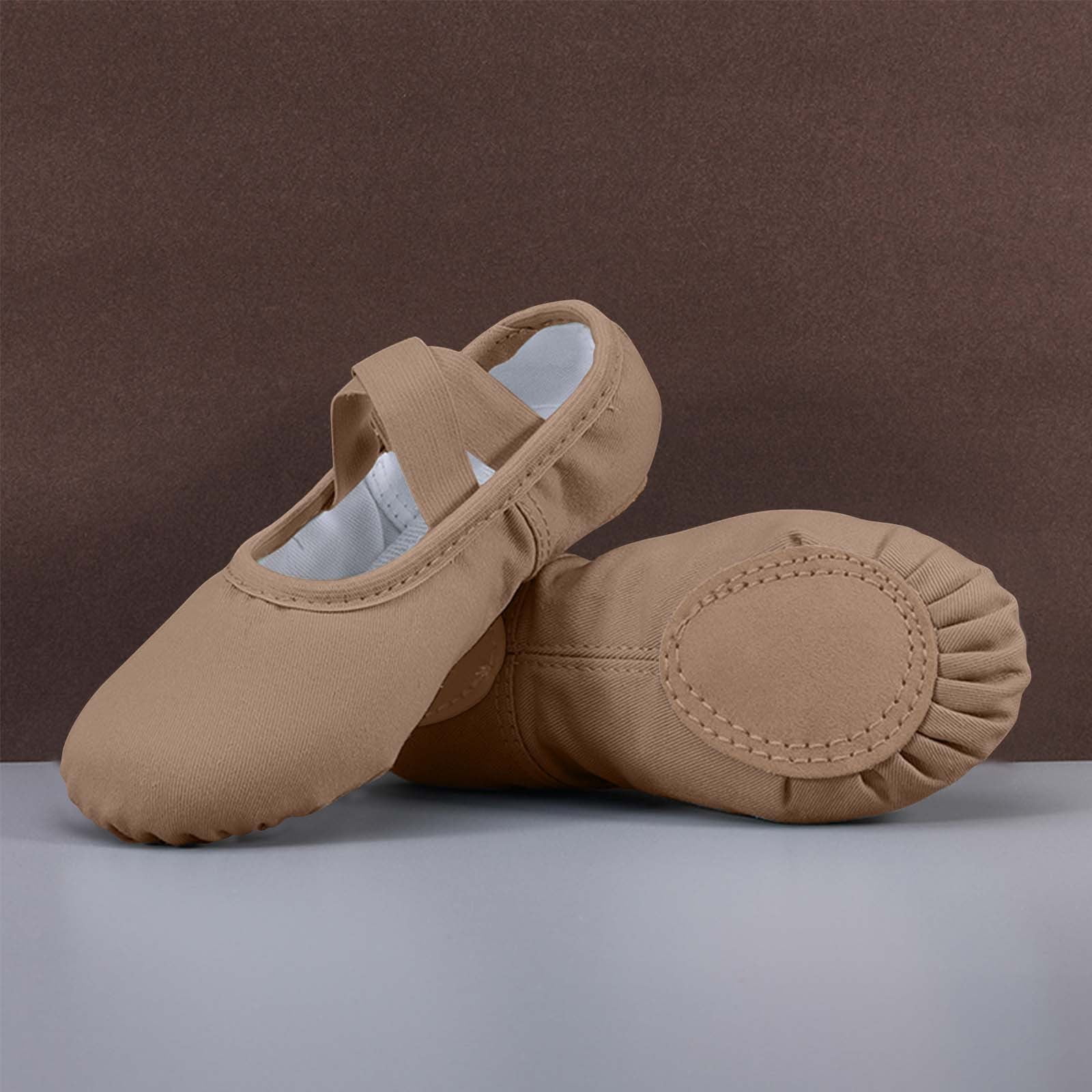 Childrens Dance Shoes, Solid Color Soft Soled Practice Shoes Elastic ...