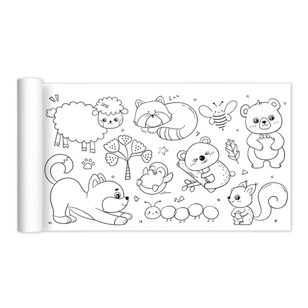 Childrens Drawing Roll Creative Hand-painted Painting Paper Graffiti ...