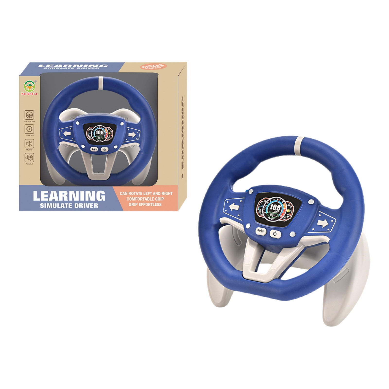 Childrens Educational Simulation Racing Steering Wheel 360 Rotation ...