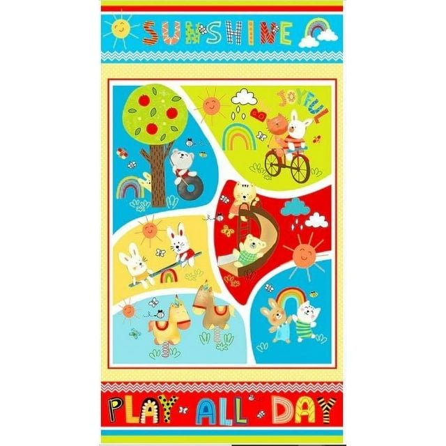 Childrens Fabric Panel Baby Fabric Panel Play All Day Panel - Walmart.com Childrens Fabric Panel Baby Fabric Panel Play All Day Panel - Walmart.com