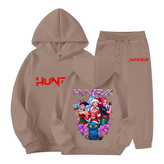 Childrens Fleece Tracksuit Set Christmas Winter Warm Pullover Hoodie ...