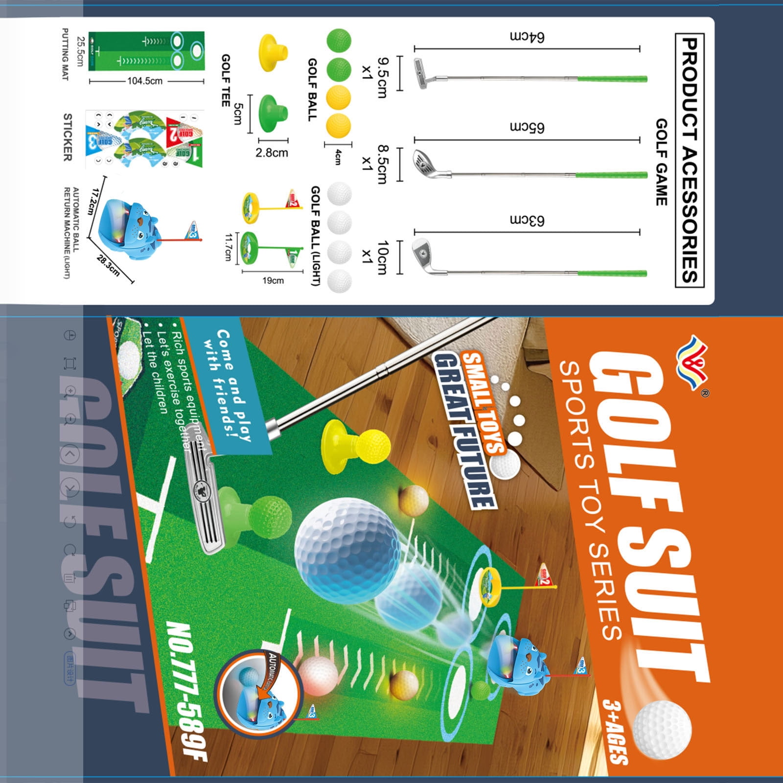 Childrens Golfing Recovery Set with Automatic Sphere Return Mechanism ...