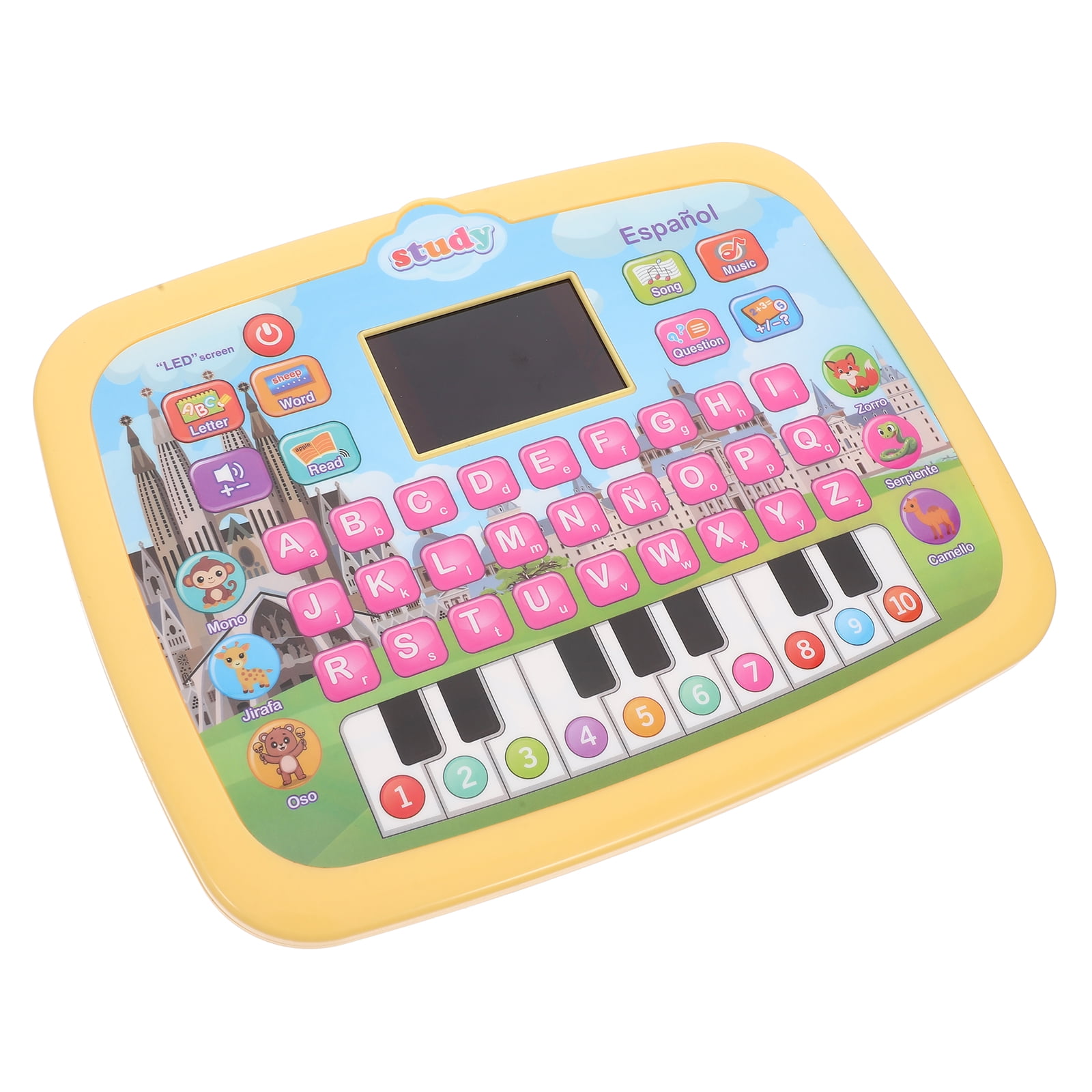 Childrens Learning Tablet Electronic Activity Game Toy Toddler Yellow ...