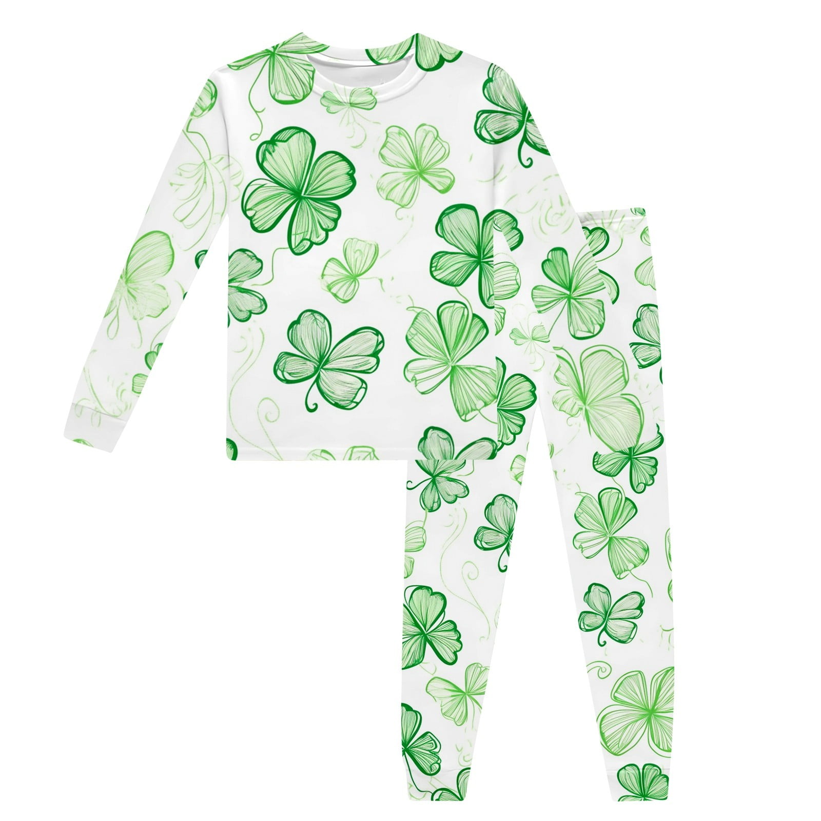 Childrens Pajamas St. Patrick'S Day Long Sleeve Crew Neck Cartoon Print ...