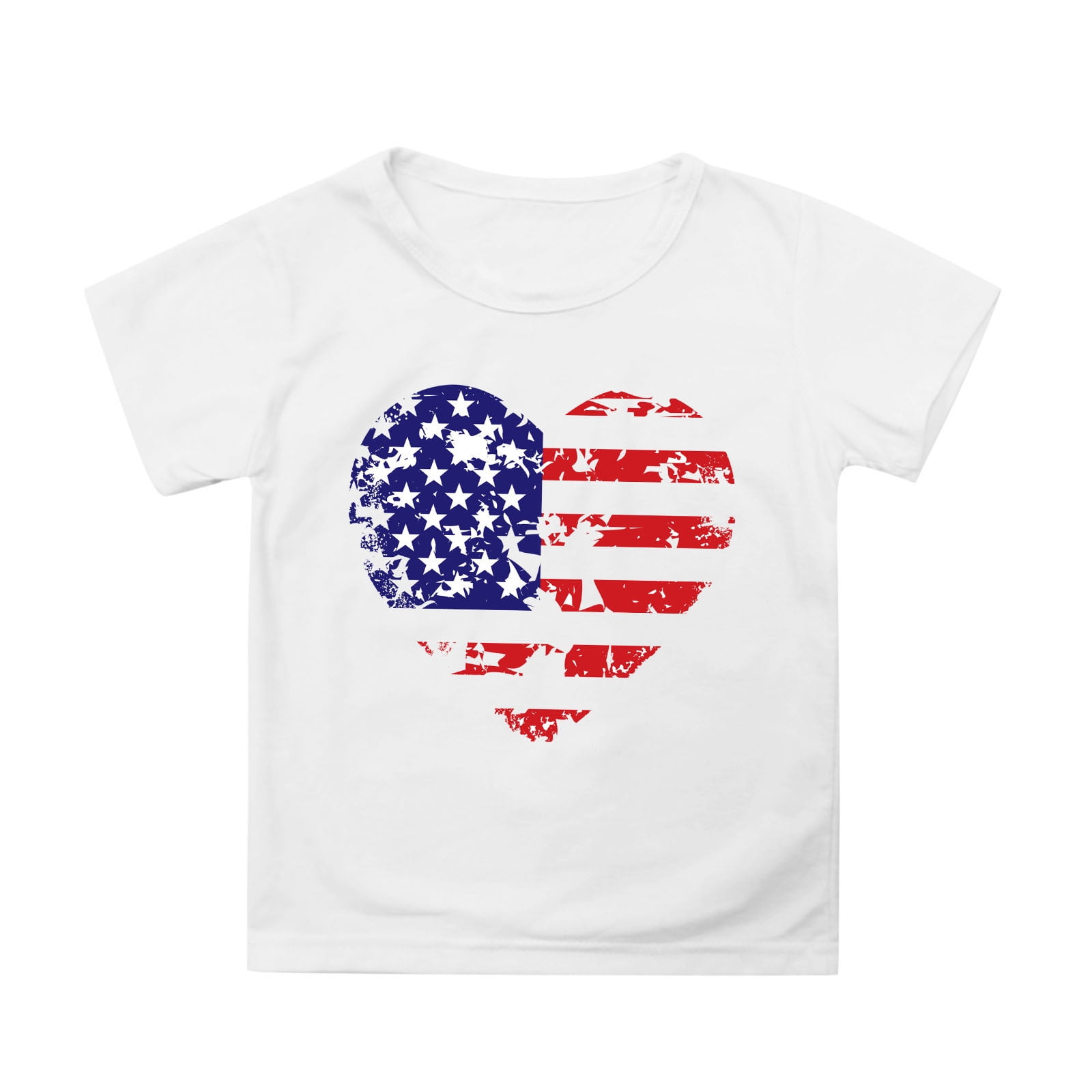 Childrens Girls T Shirts American Flag Patriotics 4Th Of July Tees For ...