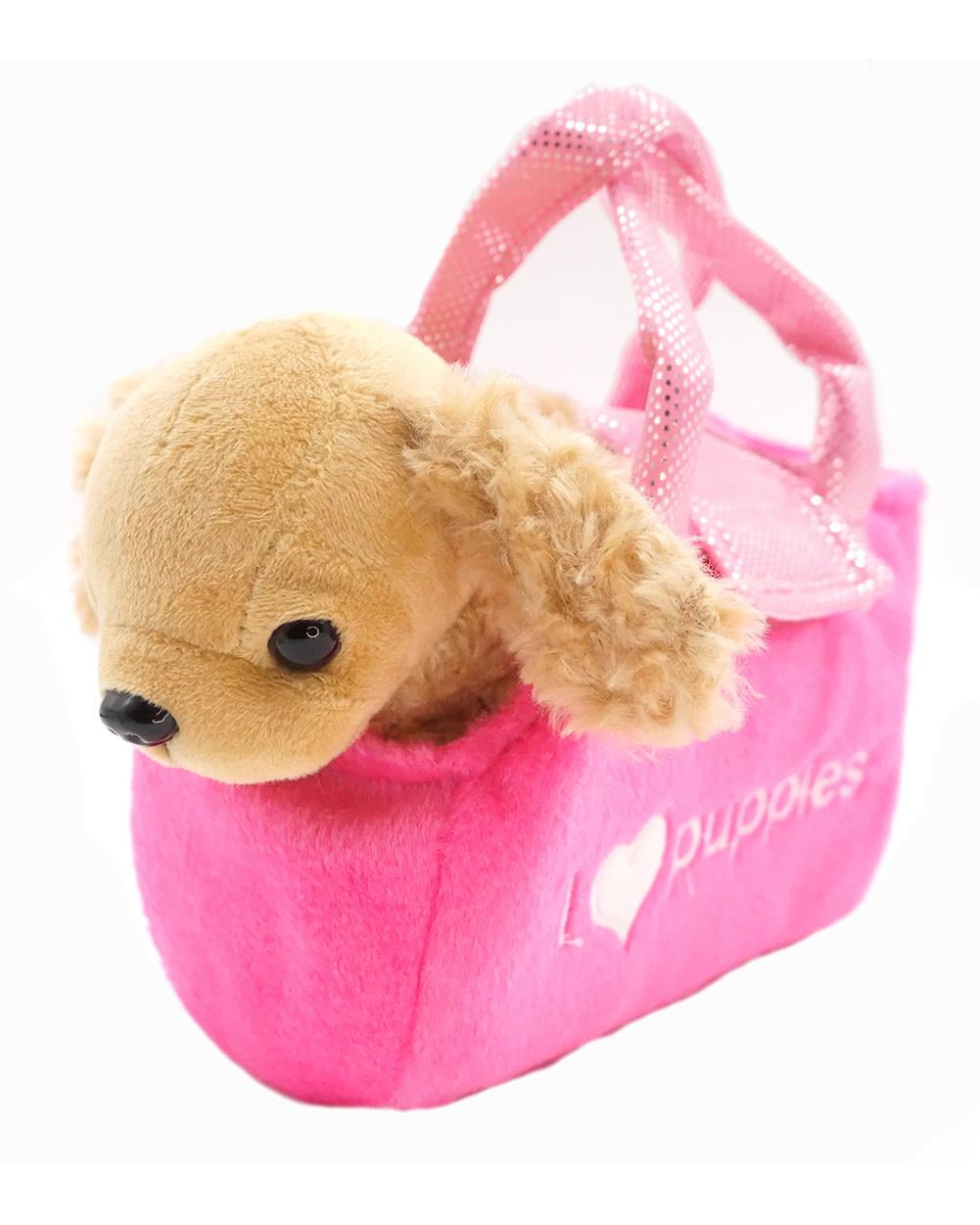 Childrens Plush Puppy And Purse Carrier Handbag, Hot Pink, Size: one ...