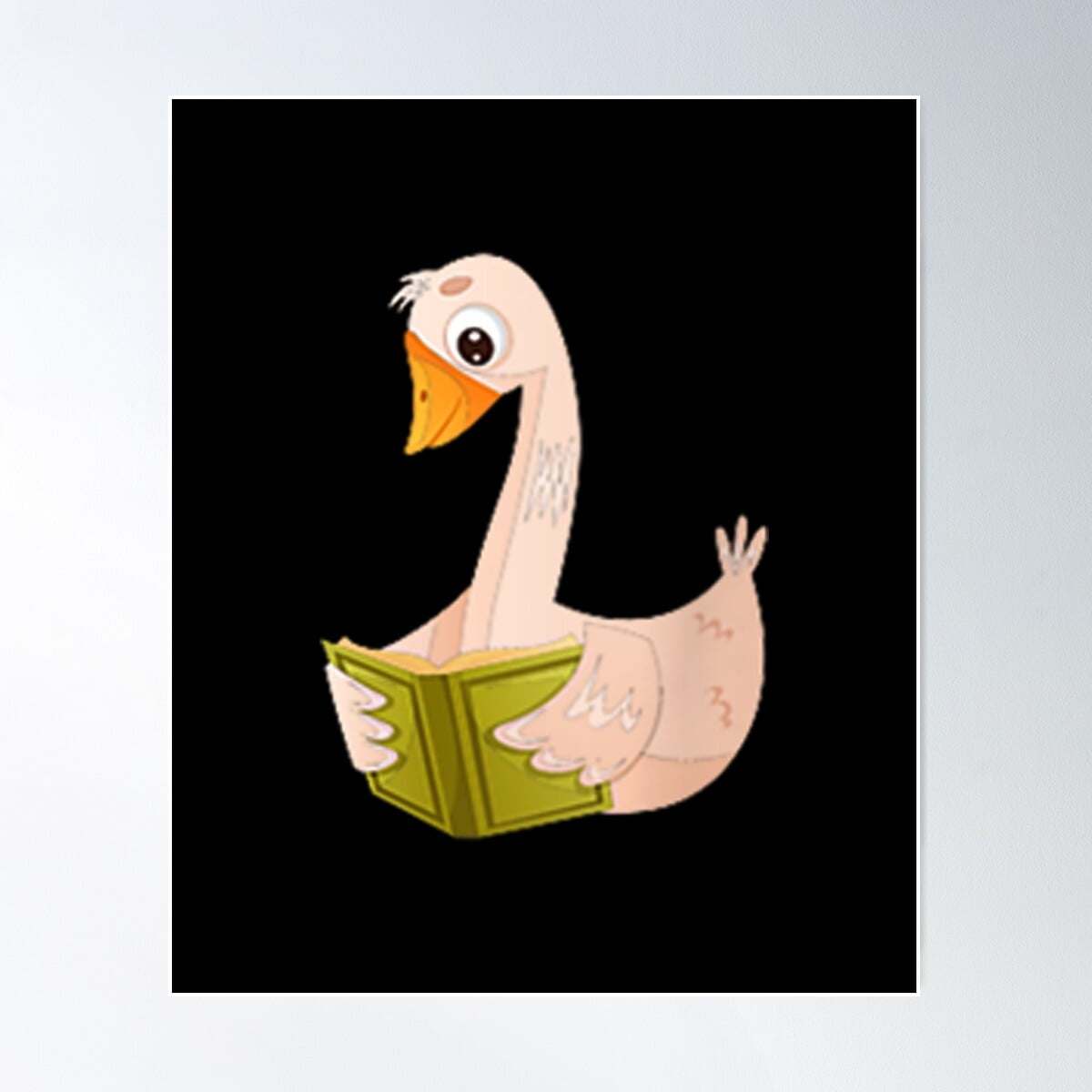 Childrens Reading Books Funny Pigeonreading Book Poster Wall Art ...