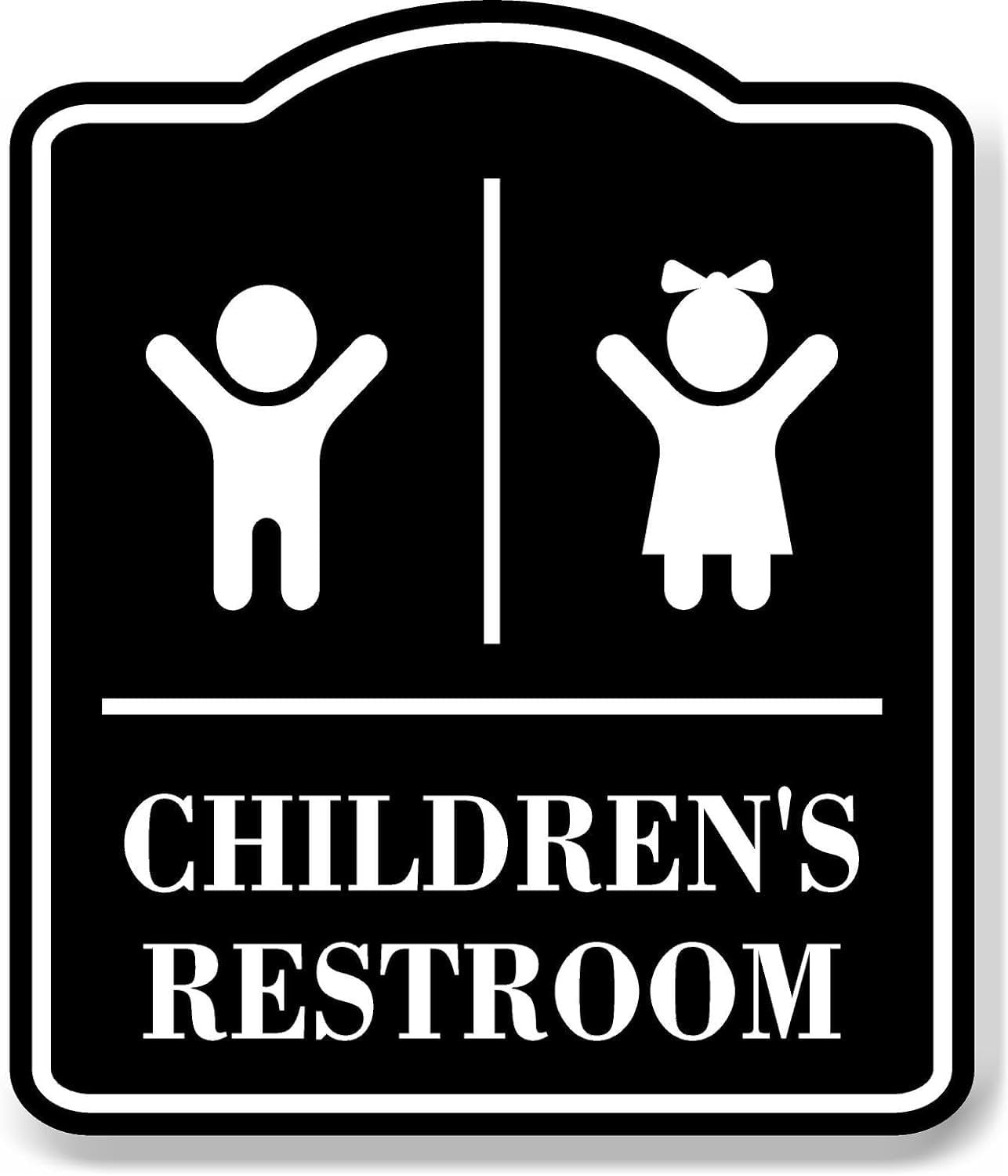 Childrens Restroom Bathroom Kids School BLACK Aluminium Composite Sign ...