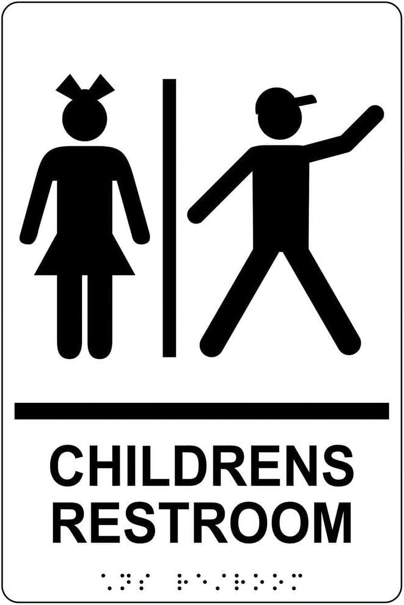 Childrens Restroom Sign with ADA-Compliant Braille and Raised Letters ...