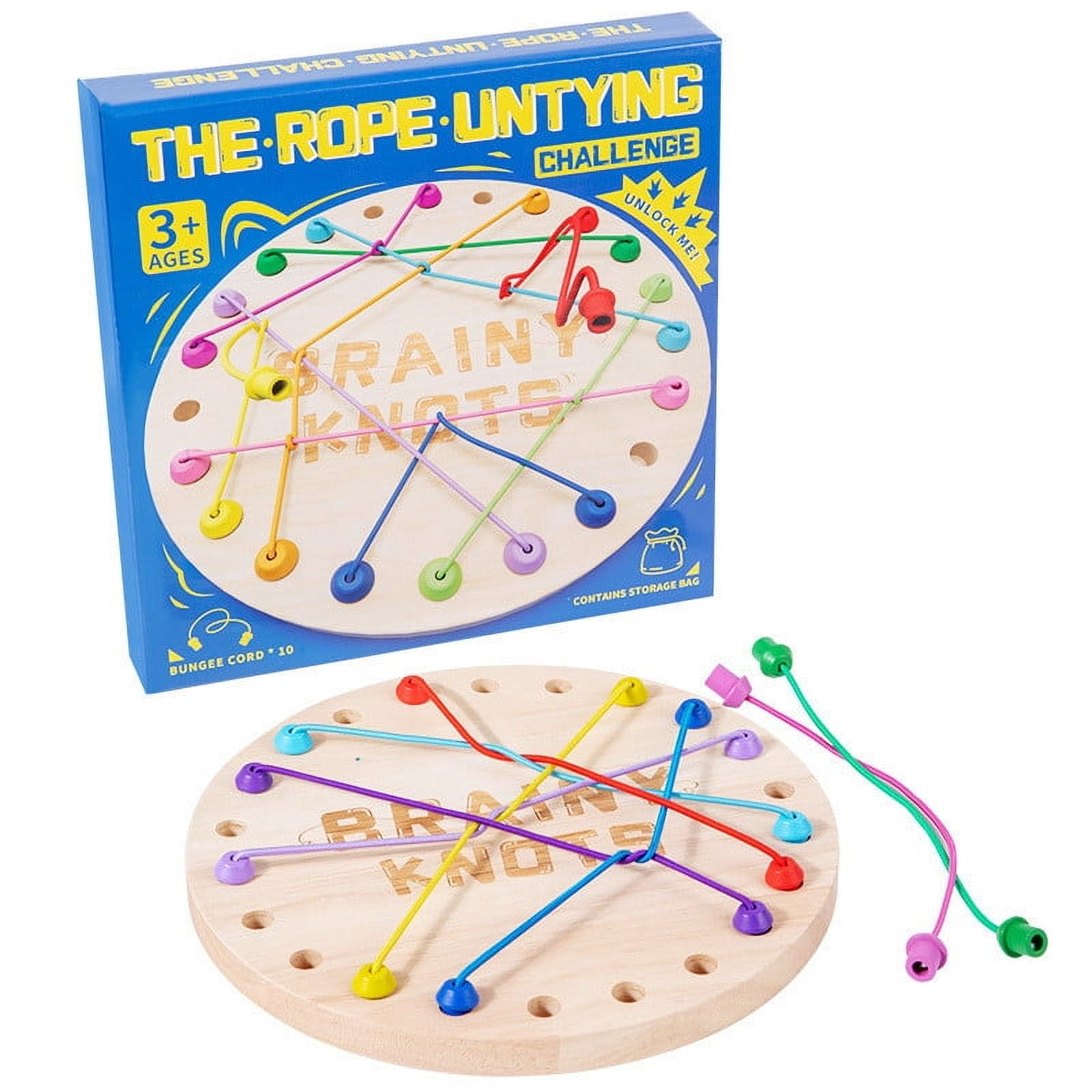 A Childrens Rope Untying Puzzle Game Wooden Board Toy Logical Thinking ...
