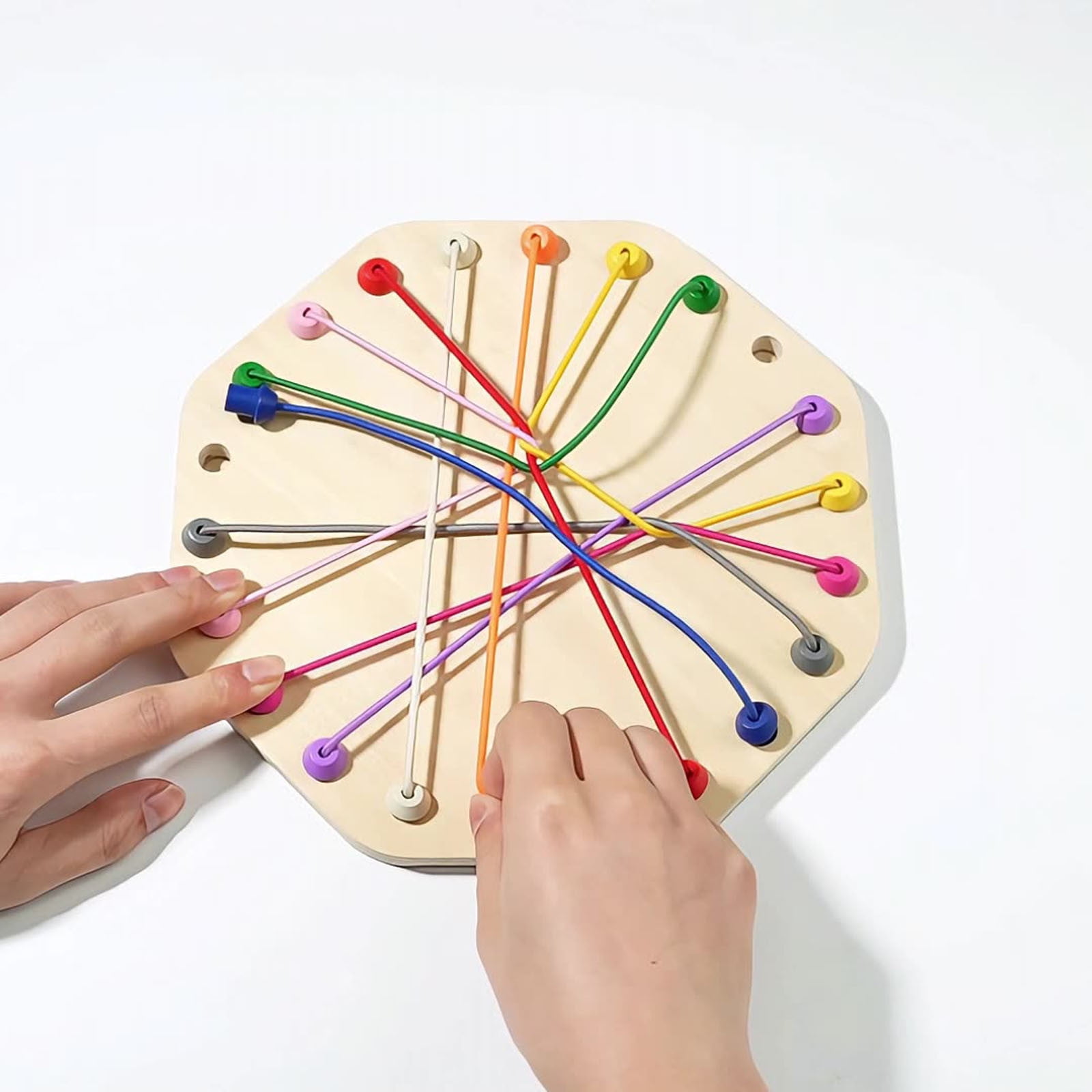 A Childrens Rope Untying Puzzle Game Wooden Board Toy Logical Thinking ...