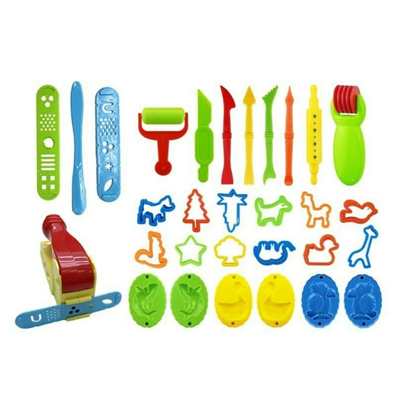 Childrens Safe Rolling Pin Plasticine Mold Clay Stamps Mold Kit for DIY ...