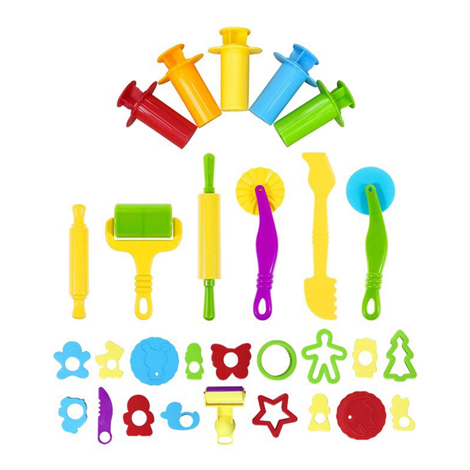 Childrens Safe Rolling Pin Plasticine Mold Clay Stamps Mold Set for ...