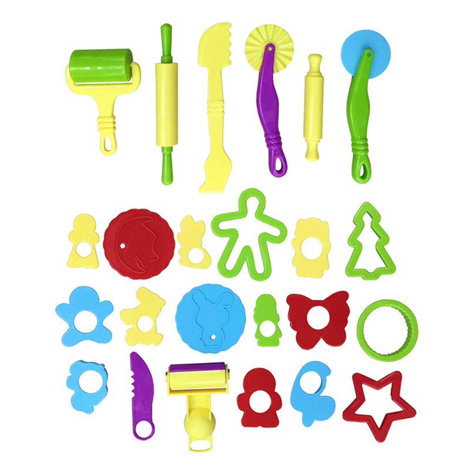 Childrens Safe Rolling Pin Plasticine Mold Clay Stamps Mold Set for ...