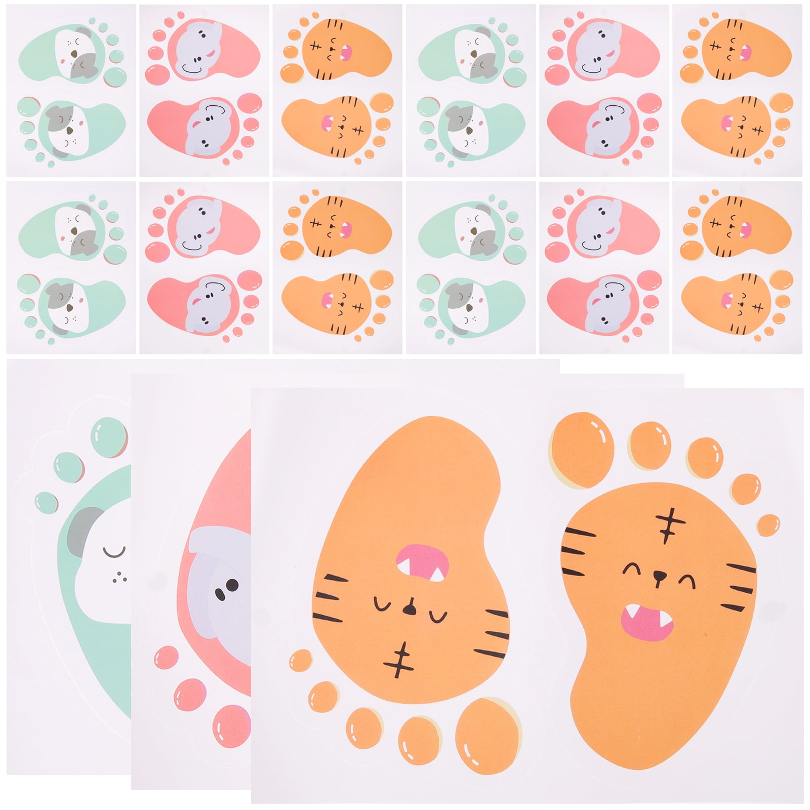 Childrens Stickers 30 Pairs Footprint Water Proof Decorations for ...
