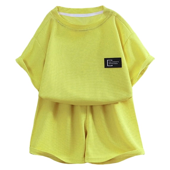 Childrens Summer Short Sleeve Set Boys And Girls Thin Knit Short Sleeve ...