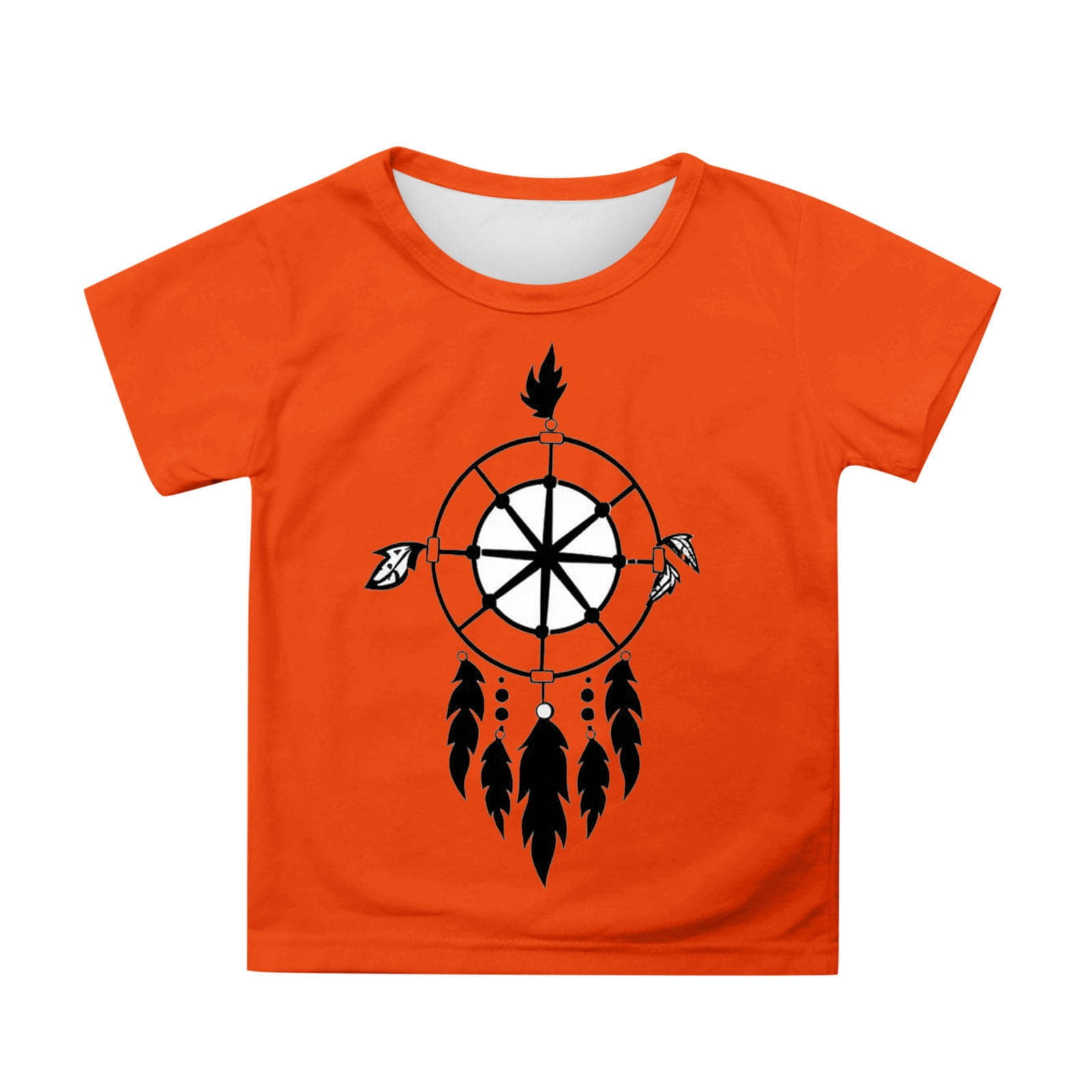 Childrens Tees Printed Short Sleeve Comfort Stretch Round Neck Girls ...