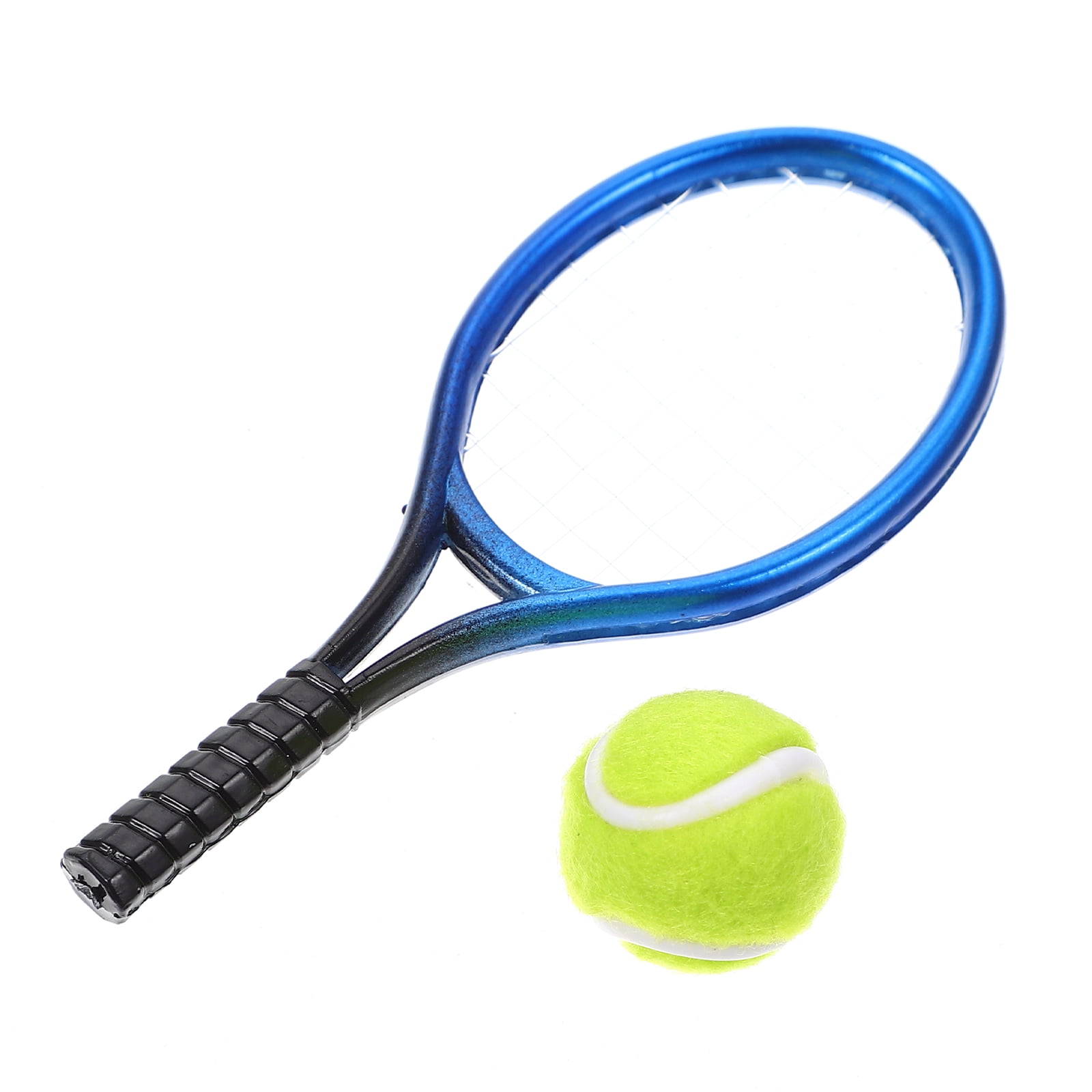 FONDOTIN Miniature Tennis Racket and Ball Set Blue 1Set 3.5x1.4In ...