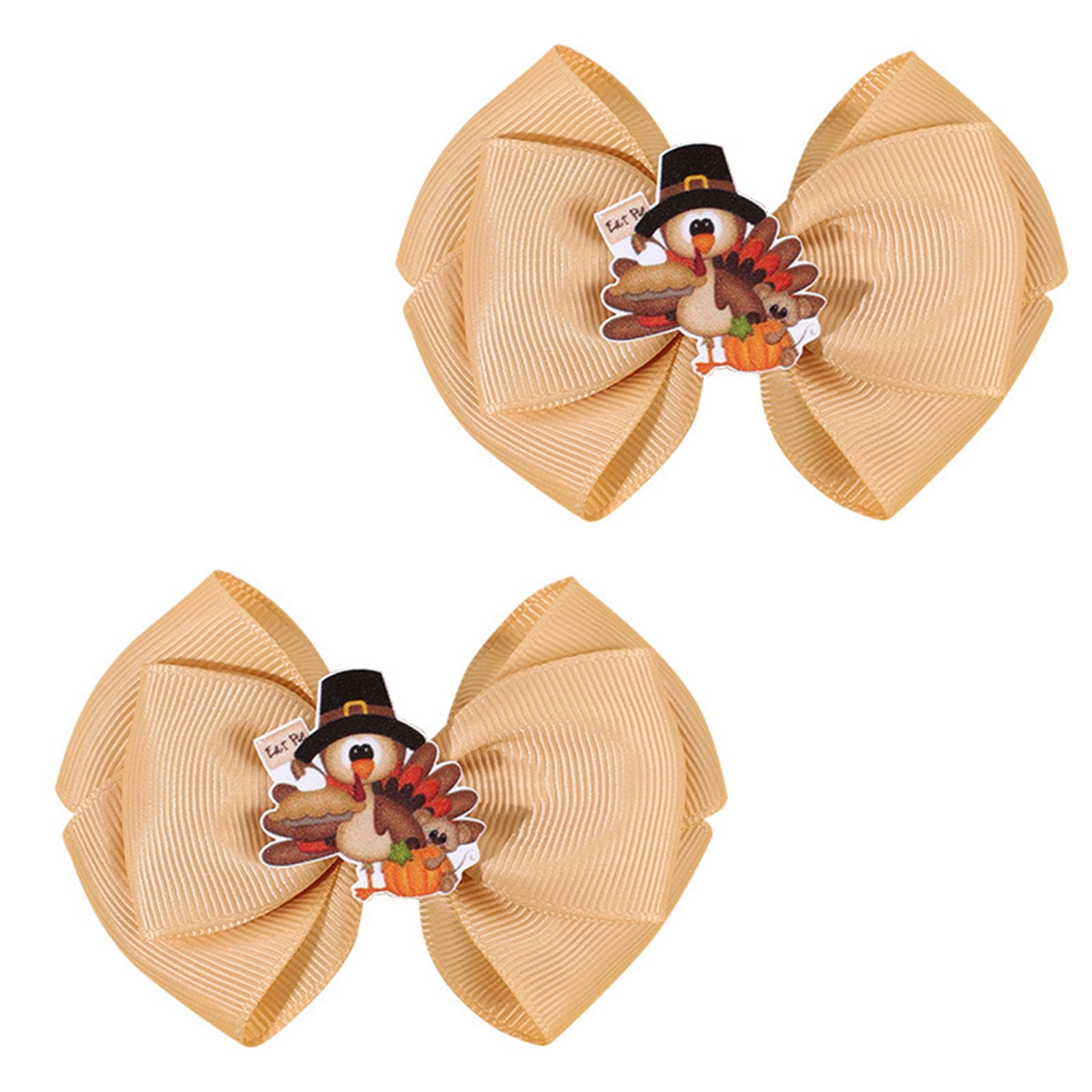 Childrens Thanksgiving Turkey Hair Barrettes With Soft Fabric Strong ...