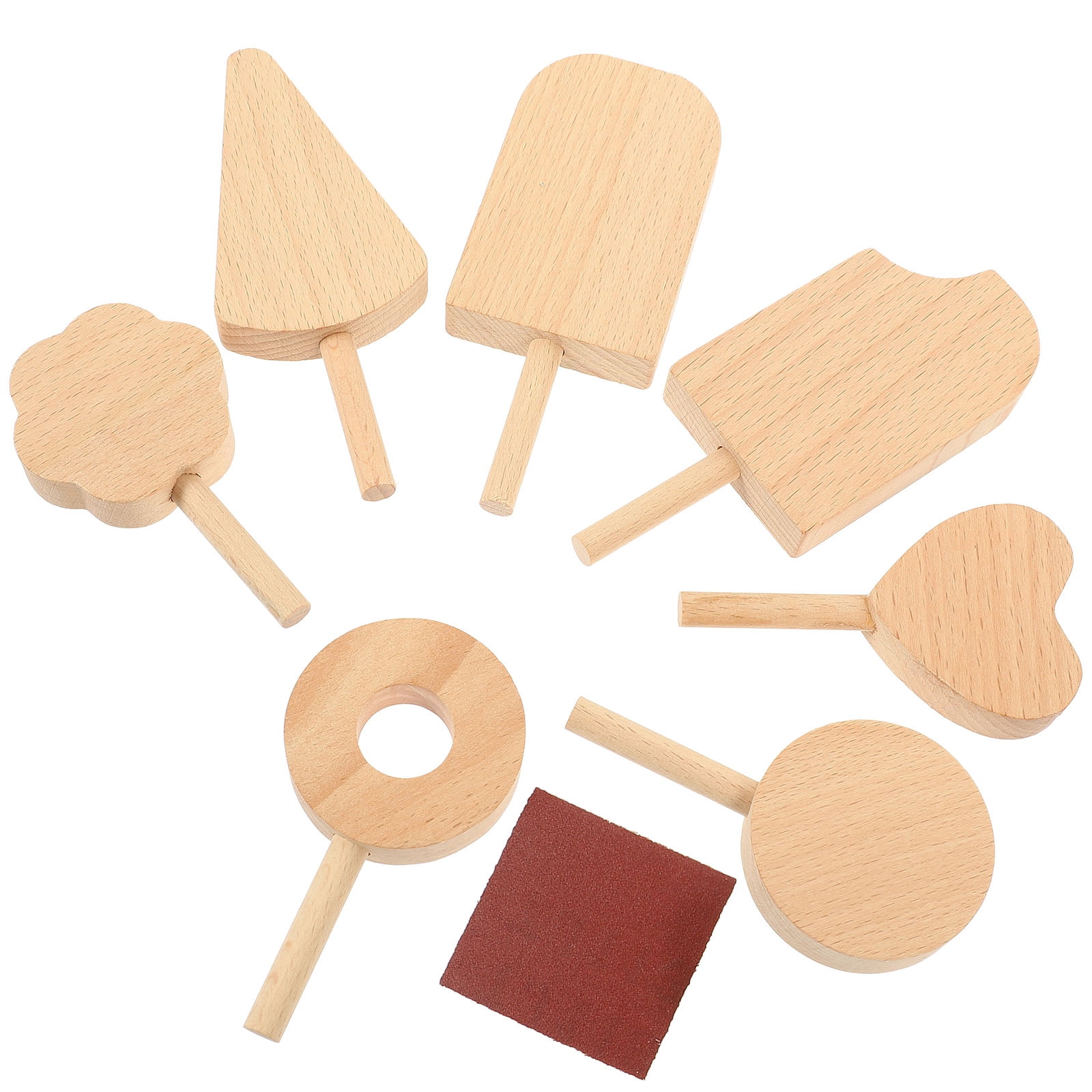 Childrens Toys Wooden Playset 7 Pcs Photo Prop Popsicle Decoration ...