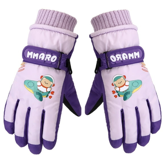 Childrens Winter Gloves Fleece, Purple Teen S Warm Gloves, Fleece Lined ...