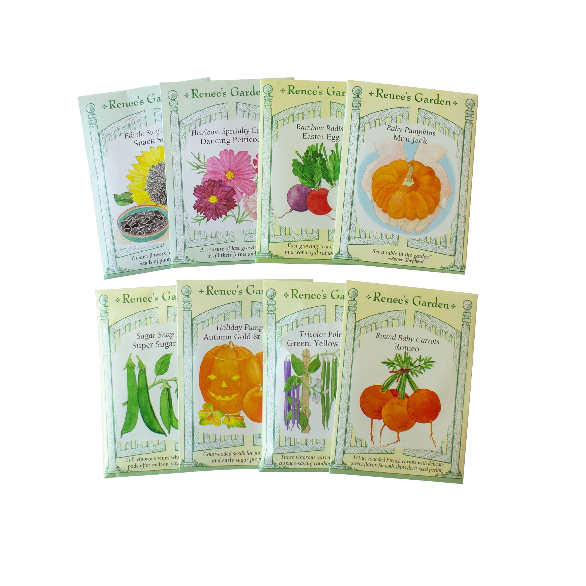 Childs Garden Seeds Collection - 8 Seed Packets - Vegetable & Flower ...