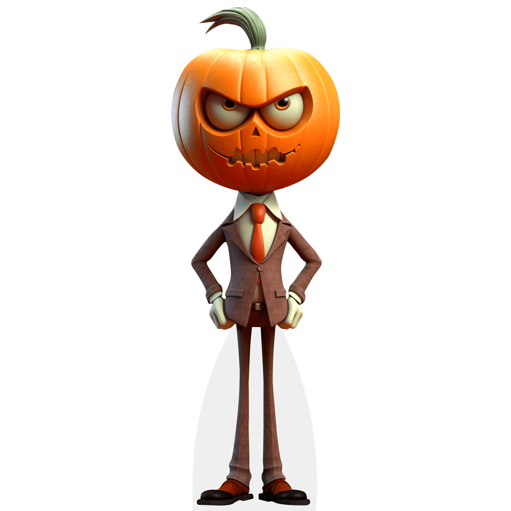 Childs Halloween (Angry Pumpkin) Mini Cardboard Cutout Standee ...
