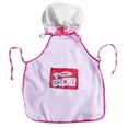 Childs Kids Chef Hat Apron Cooking Baking Boy Girl Junior Gift (Pink ...