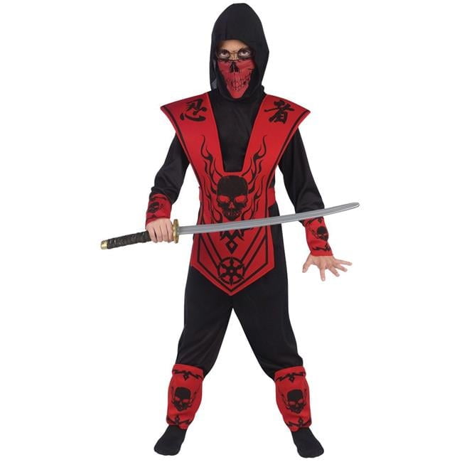 Childs Ninja Skull Costume, Red & Black - Small - Walmart.com