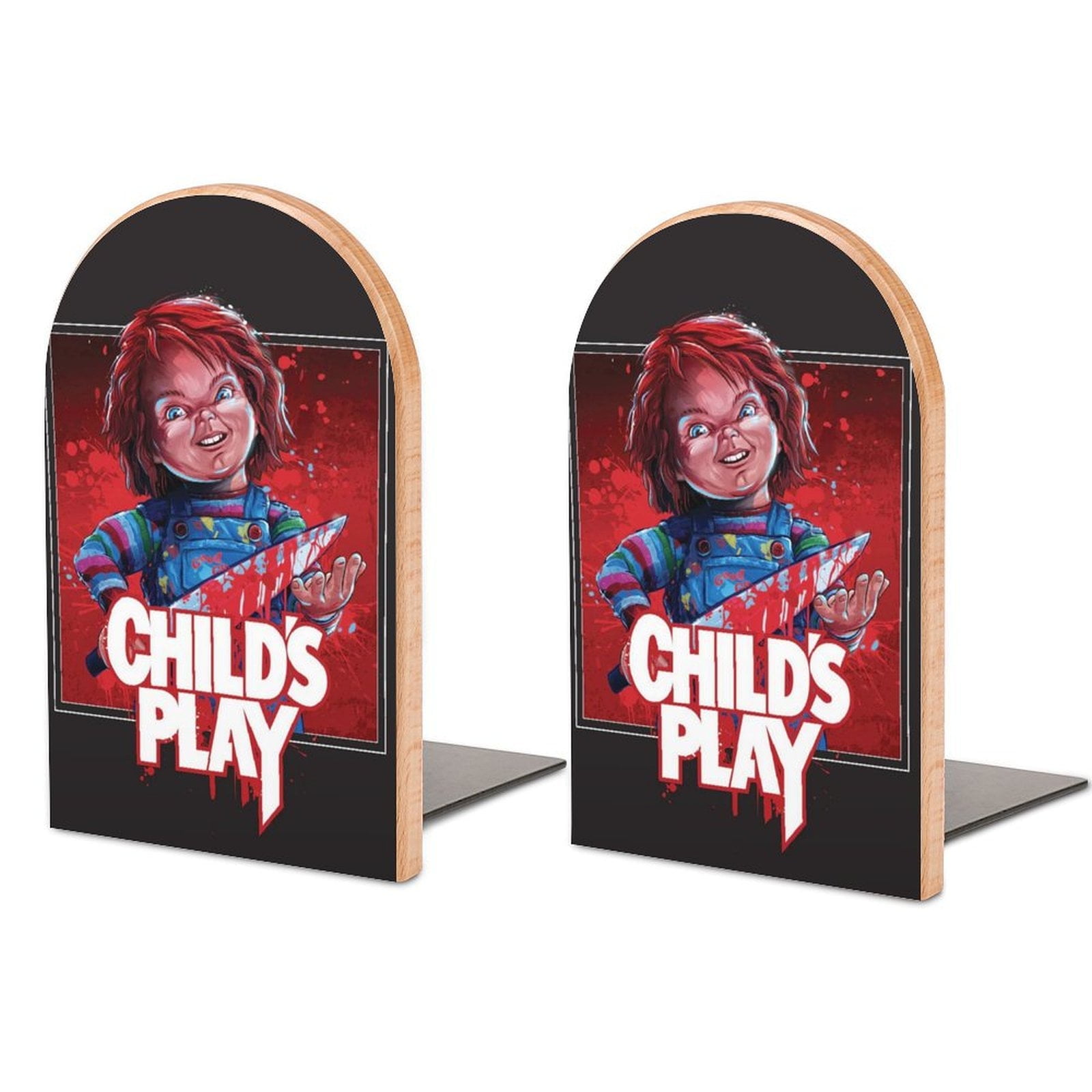 Childs Play Chucky Bookends Wood Book Divider Decorative Shelves Non ...