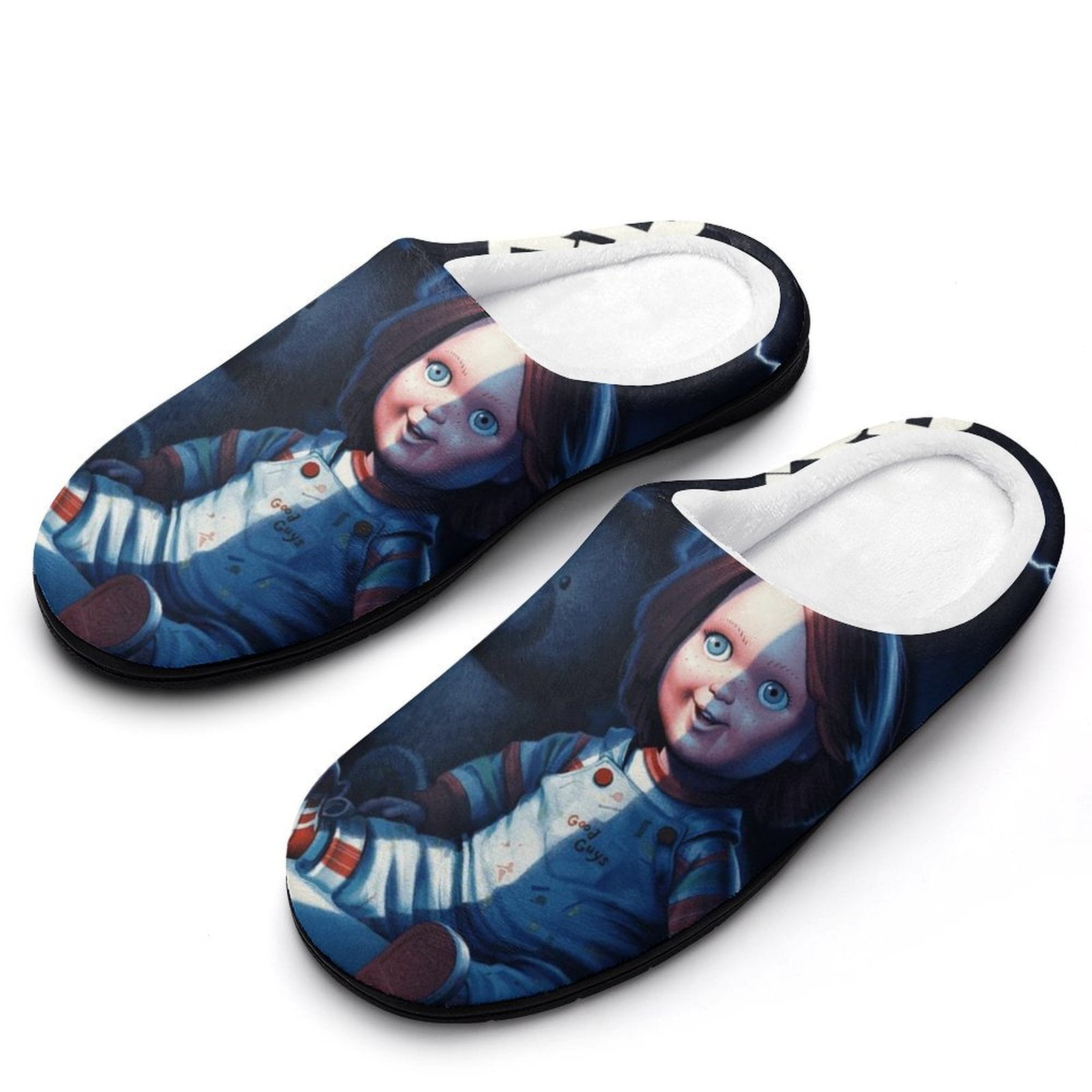 Childs Play Chucky Horror Fuzzy Cotton Slippers For Womens Lightweight ...