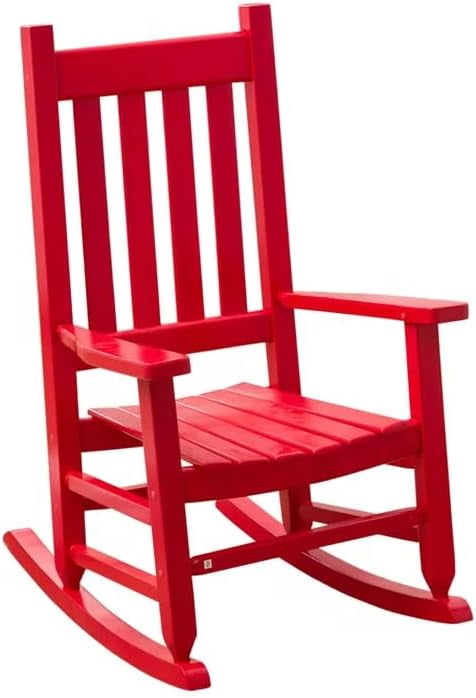 Childs Red Rocking Chair Kid's Toddler Wooden Rocker Furniture Indoor ...