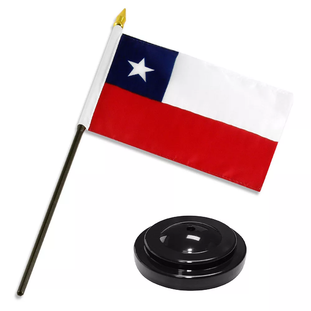 Chile 4"x6" Flag Desk Set Table Stick Black Base - Walmart.com