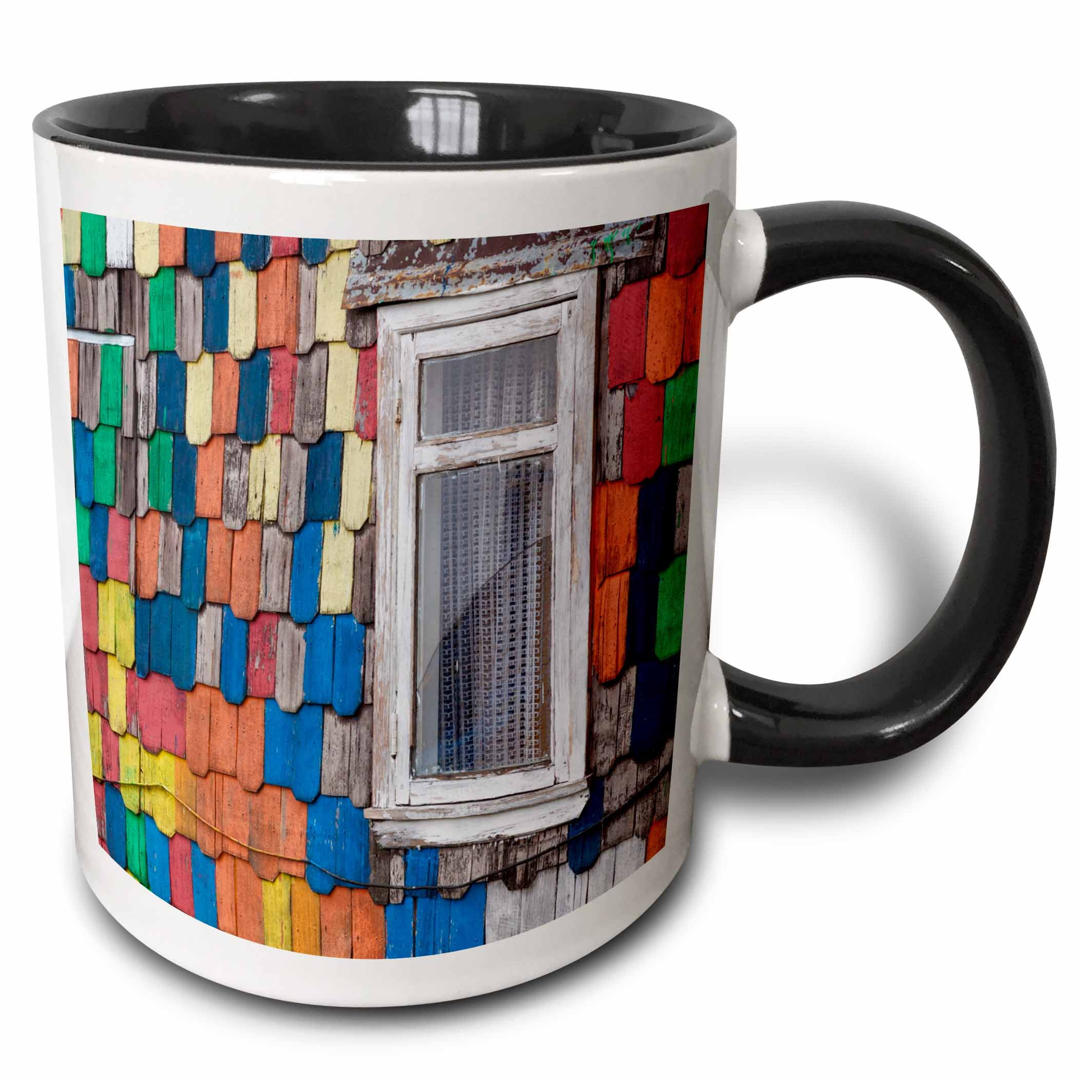 3drose, Chile, Chiloe Island, Ancud, Colorful House Exterior., 15oz Two ...