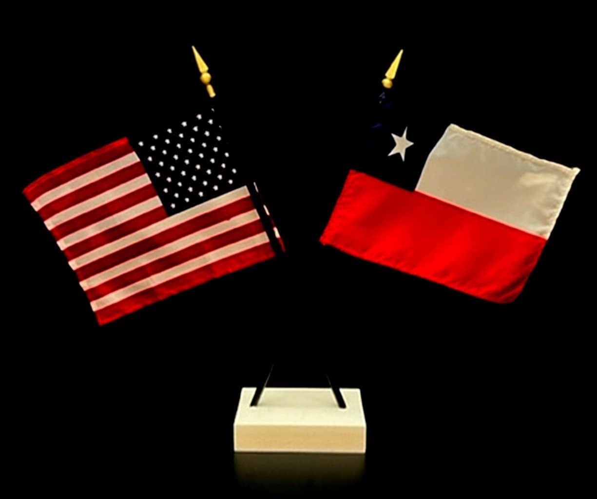 Chile Desk Flag Set; Contains One USA and One Country Flag with a White ...