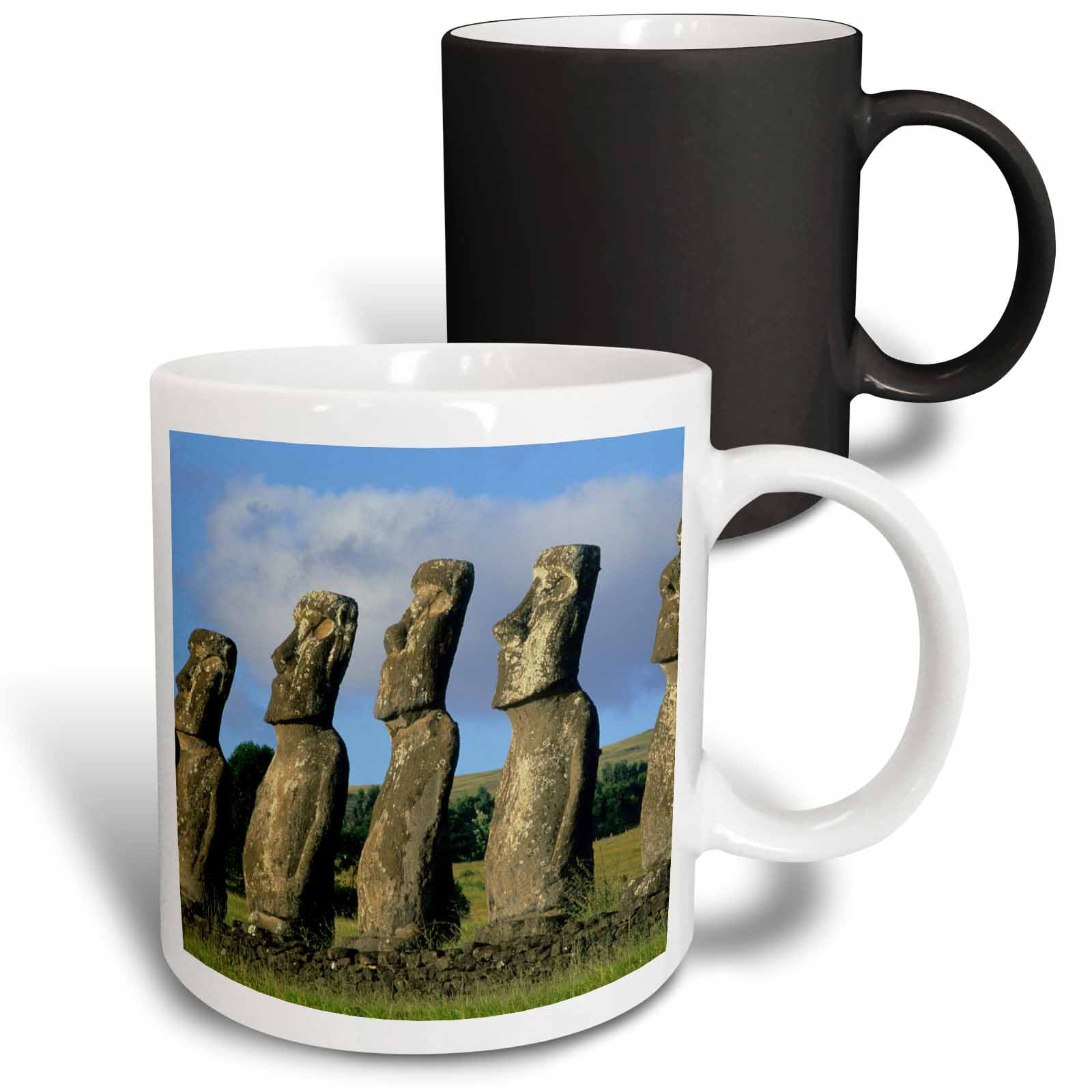 3drose, Chile, Easter Island, Ahu Akivi, Giant Moai - Sa05 Ksc0003 ...