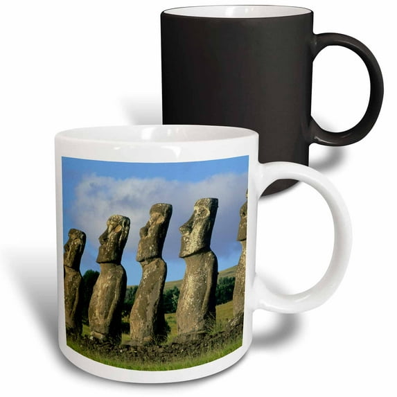 3drose, Chile, Easter Island, Ahu Akivi, Giant Moai - Sa05 Ksc0003 ...