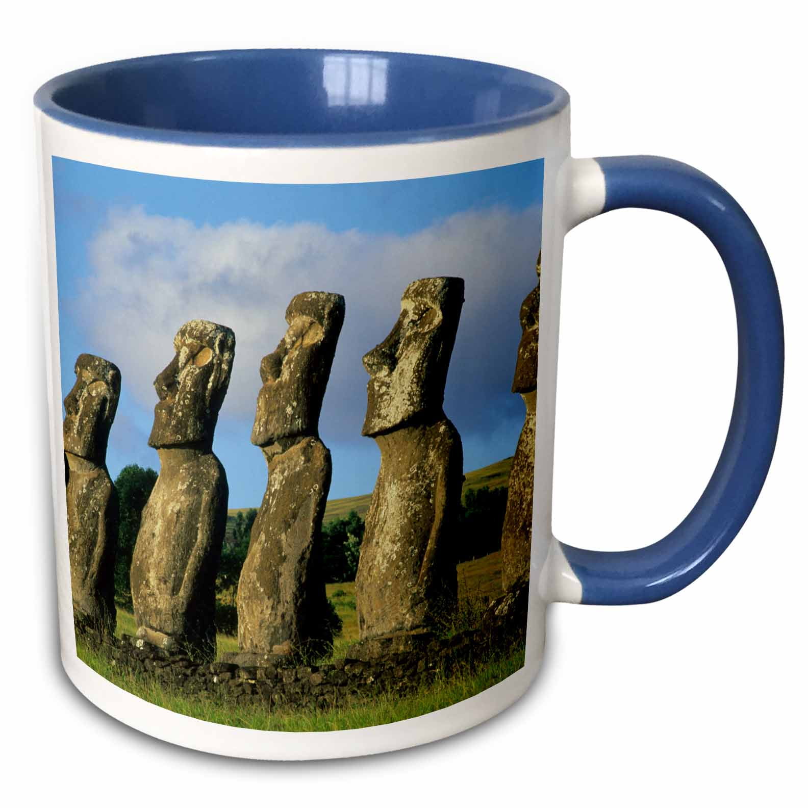 3drose, Chile, Easter Island, Ahu Akivi, Giant Moai - Sa05 Ksc0003 ...