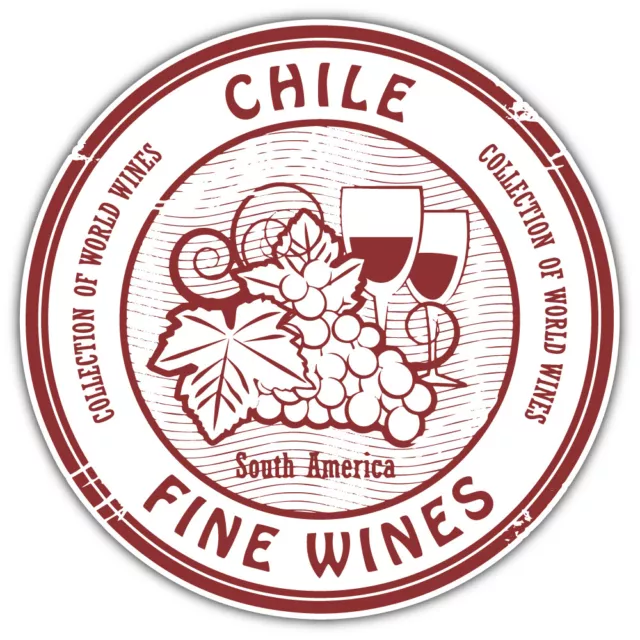 Chile Fine Wines Drink Retro Car Sticker Phone Decal Water Bottle ...
