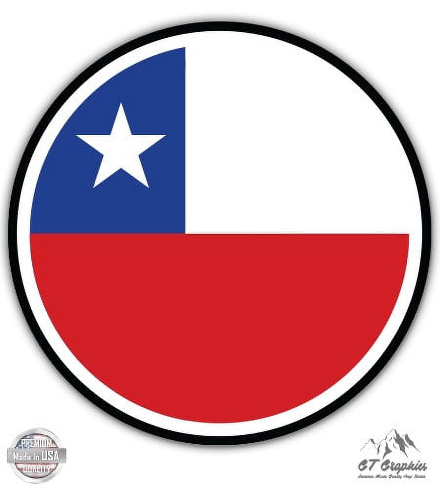 Chile Flag - 5" Vinyl Sticker - For Car Laptop I-Pad - Waterproof Decal ...