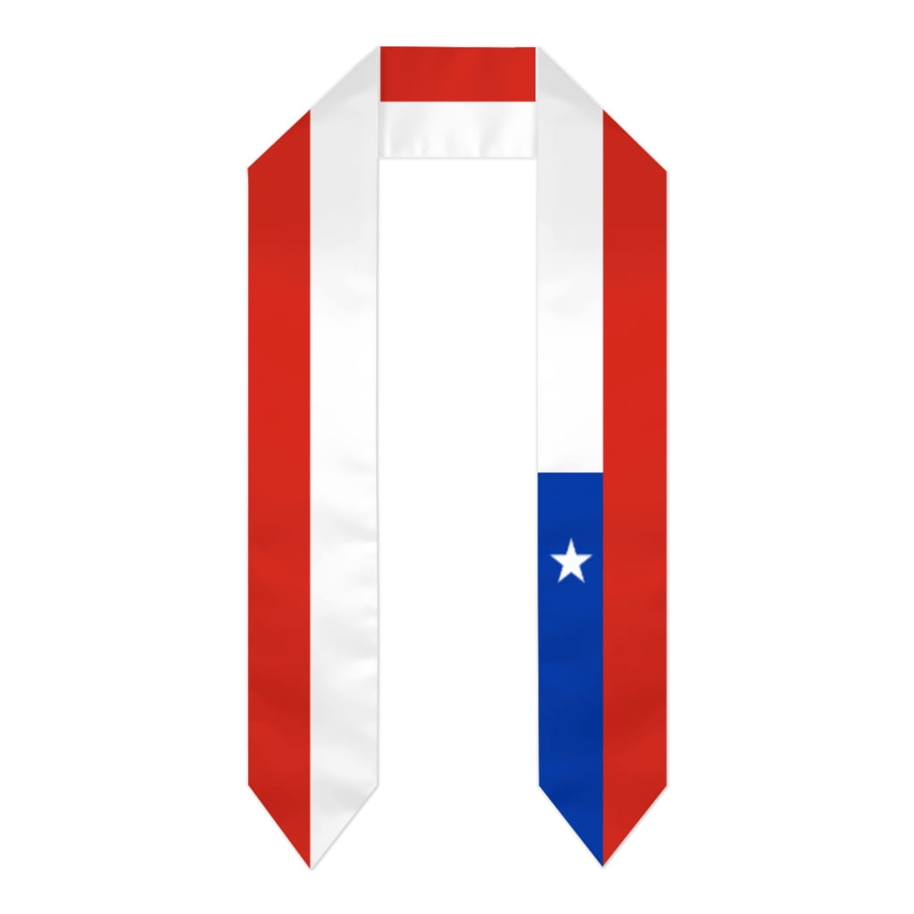 Chile Flag Thick Graduation Sash Stole Scarf Double Sided Honor Stole ...