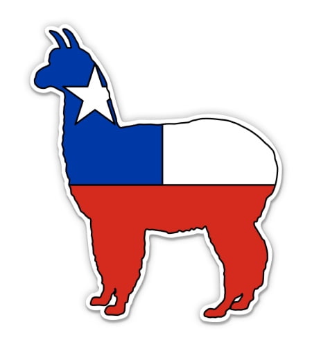 Chile Llama Alpaca Shape Flag - 3" Vinyl Sticker - For Car Laptop Water ...