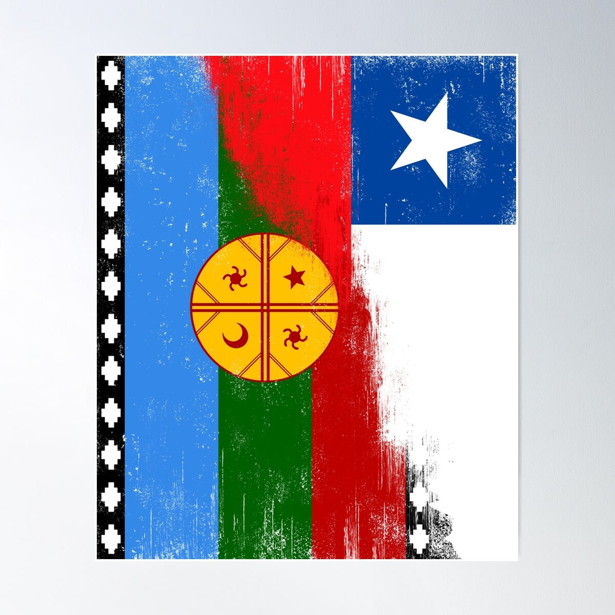 Chile Mapuche Mix, Chilean Native Mapuche Poster Wall Art, Modern Wall ...