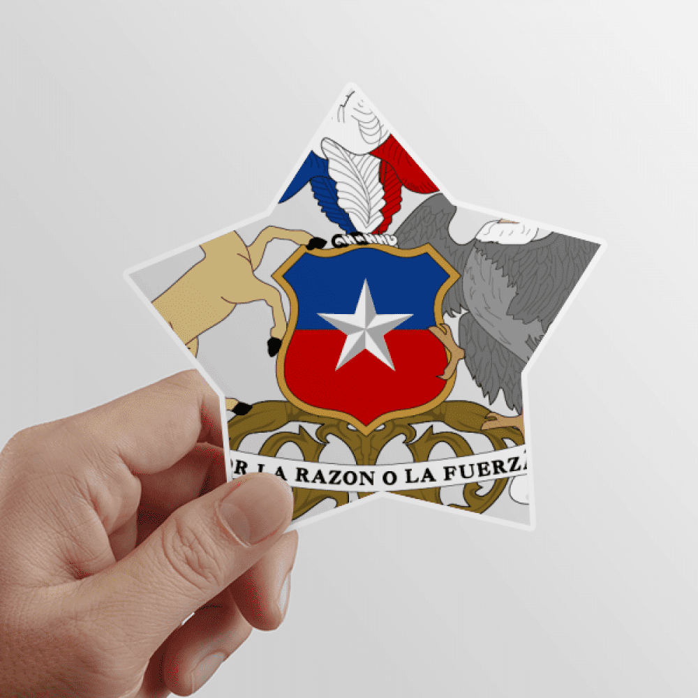 Chile National Emblem Country Star Sticker Paster Vinyl Car Tags ...