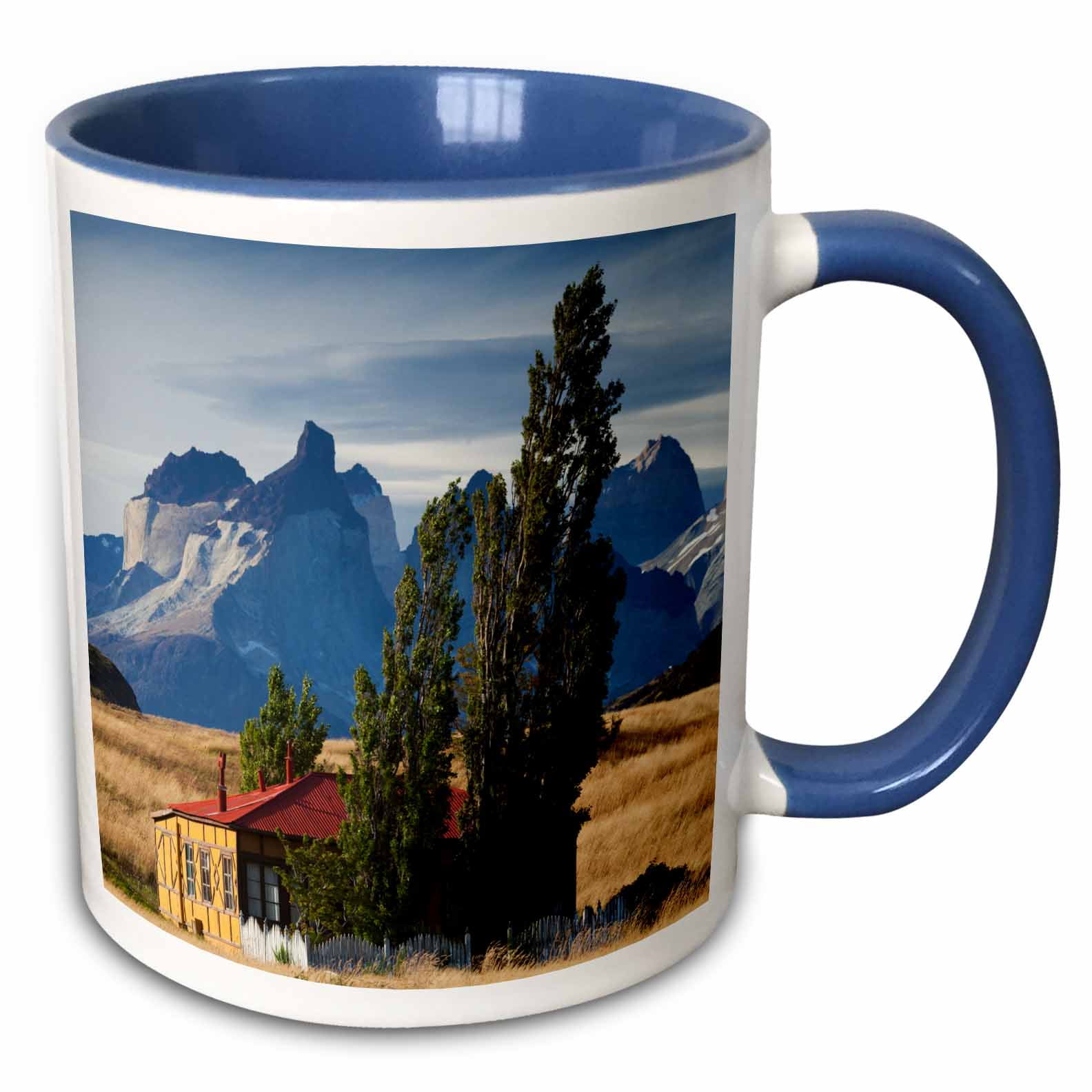 3drose, Chile - Park Buildings., 11oz Two-tone Blue Mug - Walmart.com