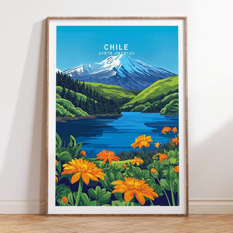 Chile Print South America Poster Chile South America Wall Art ...
