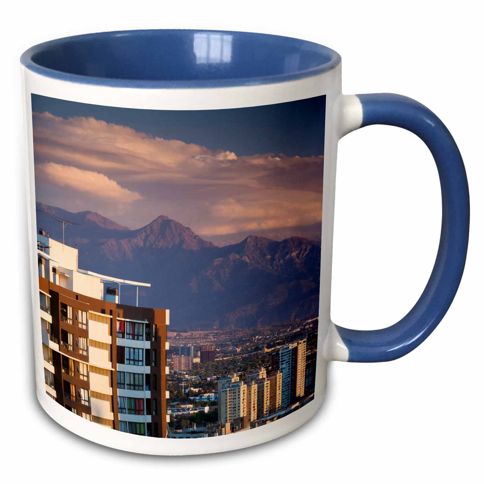 3drose, Chile, Santiago, Elevated City View Towards the Andes Mountains ...