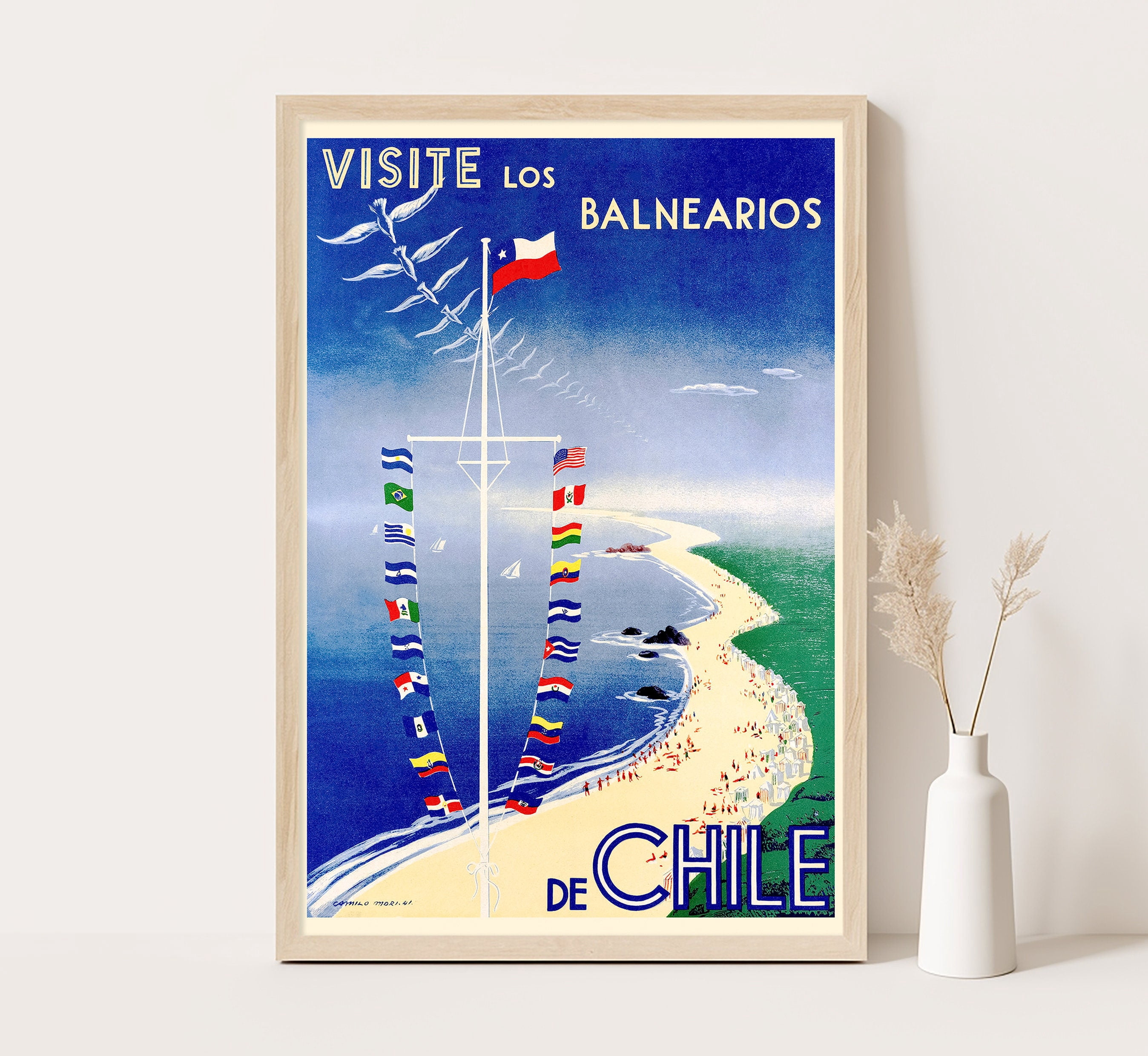 Chile Travel Poster, Vintage South America Wall Art , Poster Print Only ...